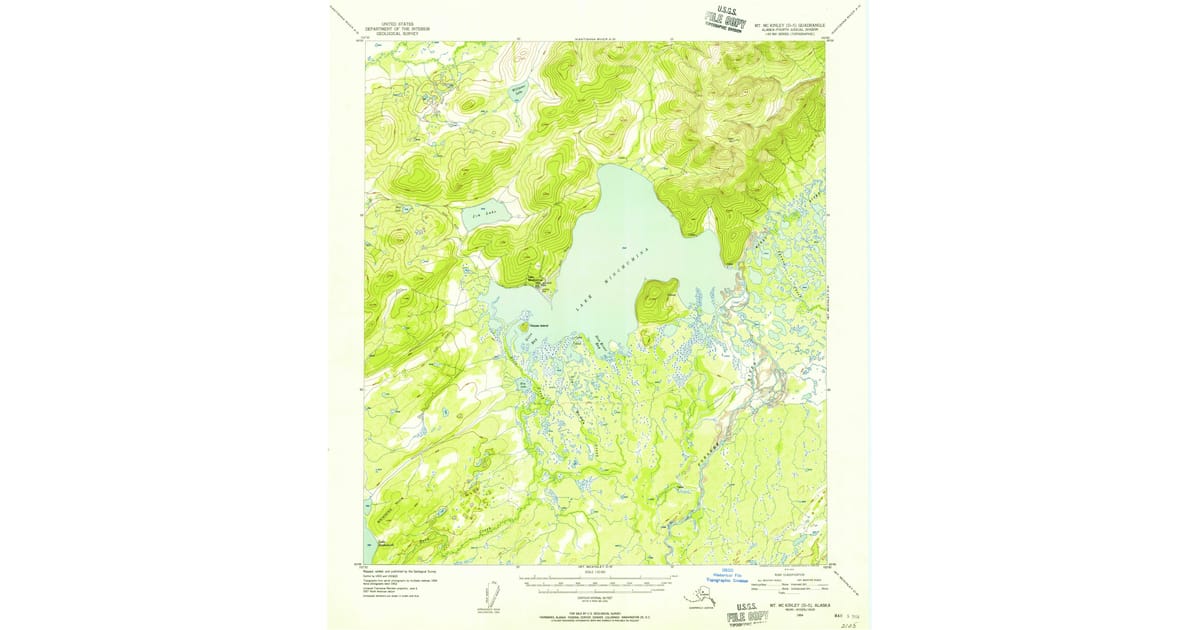 1954 Map of Mount McKinley D-5, Yukon-Koyukuk Borough, AK — High-Res ...