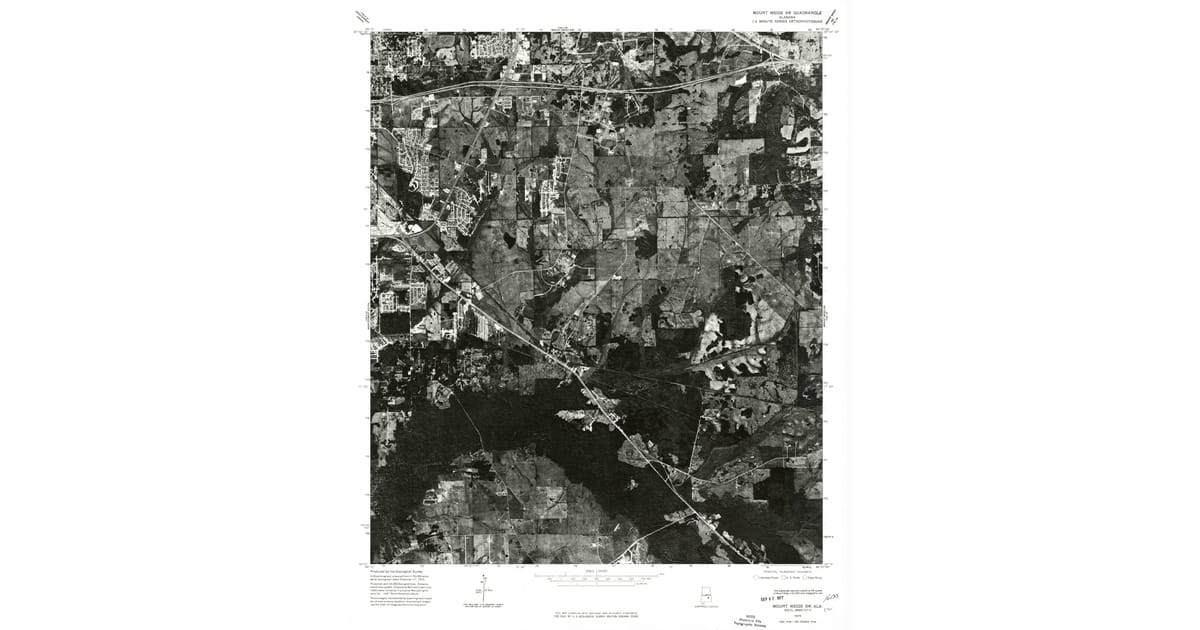 1975 Map of Mount Meigs SW, Montgomery County, AL — High-Res | Pastmaps