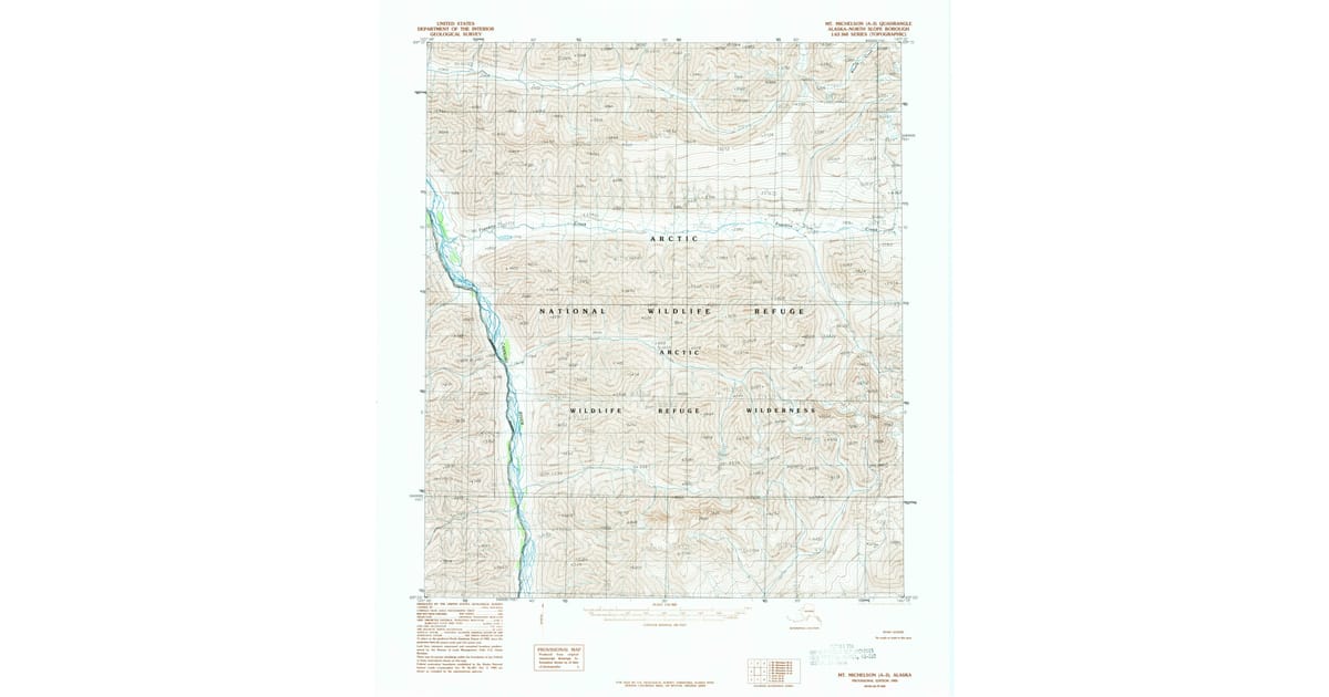 1983 Map of Mount Michelson A-3, North Slope Borough, AK — High-Res ...