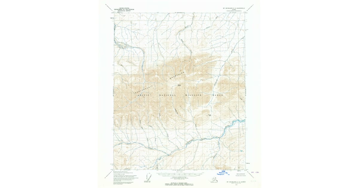 1955 Map of Mount Michelson C-2, North Slope Borough, AK — High-Res ...