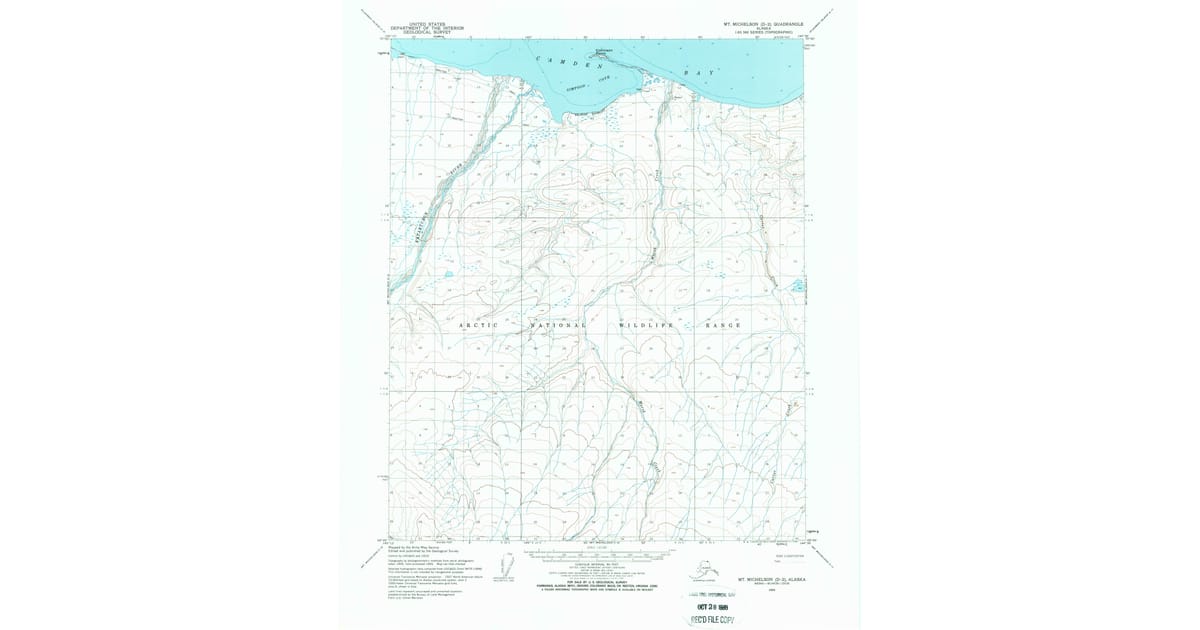 1955 Map of Mount Michelson D-2, North Slope Borough, AK — High-Res ...