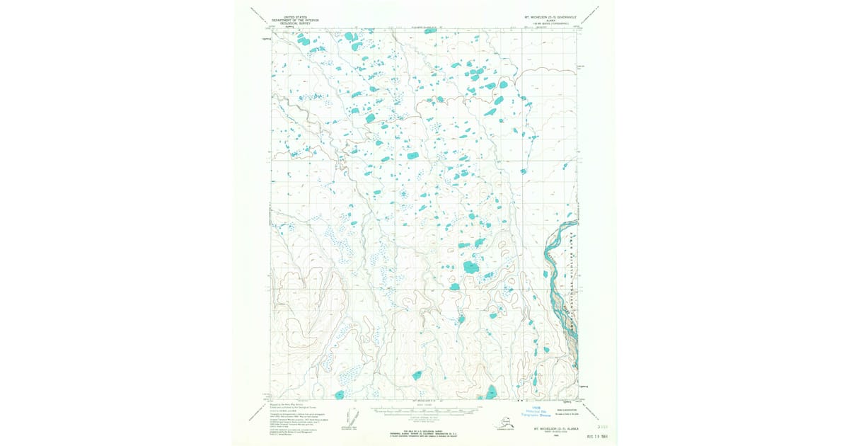 1955 Map of Mount Michelson D-5, North Slope Borough, AK — High-Res ...
