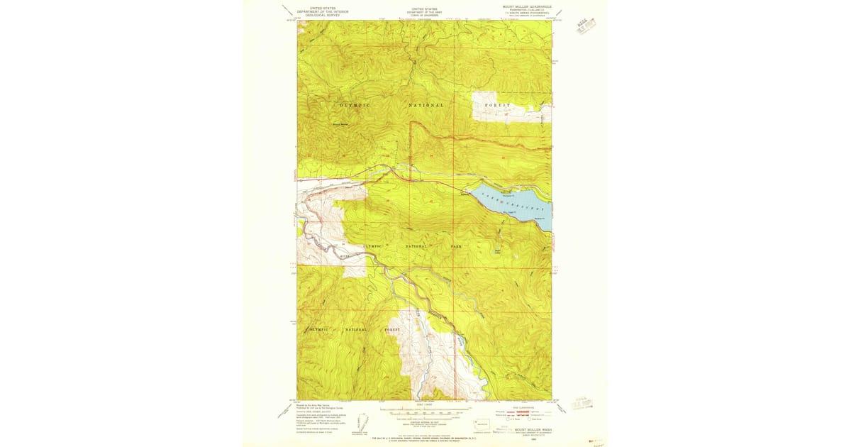 1950 Map of Mount Muller, Clallam County, WA — High-Res | Pastmaps