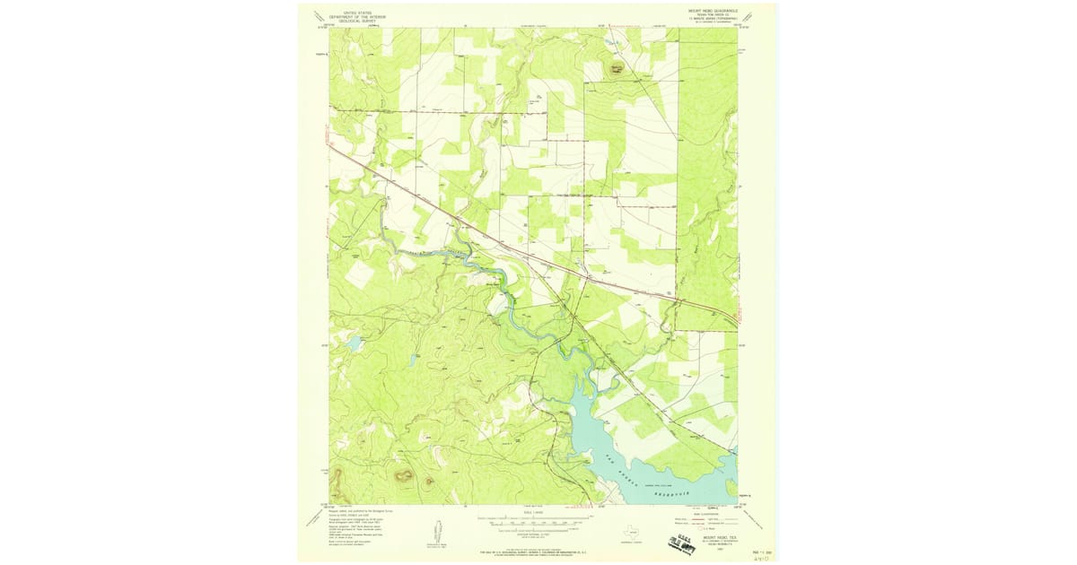 1957 Map of Mount Nebo, Tom Green County, TX — High-Res | Pastmaps