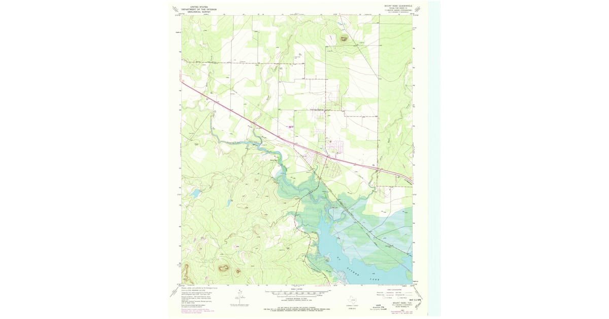 1957 Map of Mount Nebo, Tom Green County, TX — High-Res, 1978 Print ...