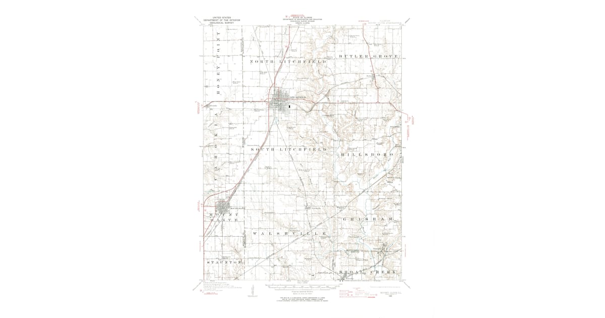 1944 Map of Mount Olive, IL — High-Res | Pastmaps
