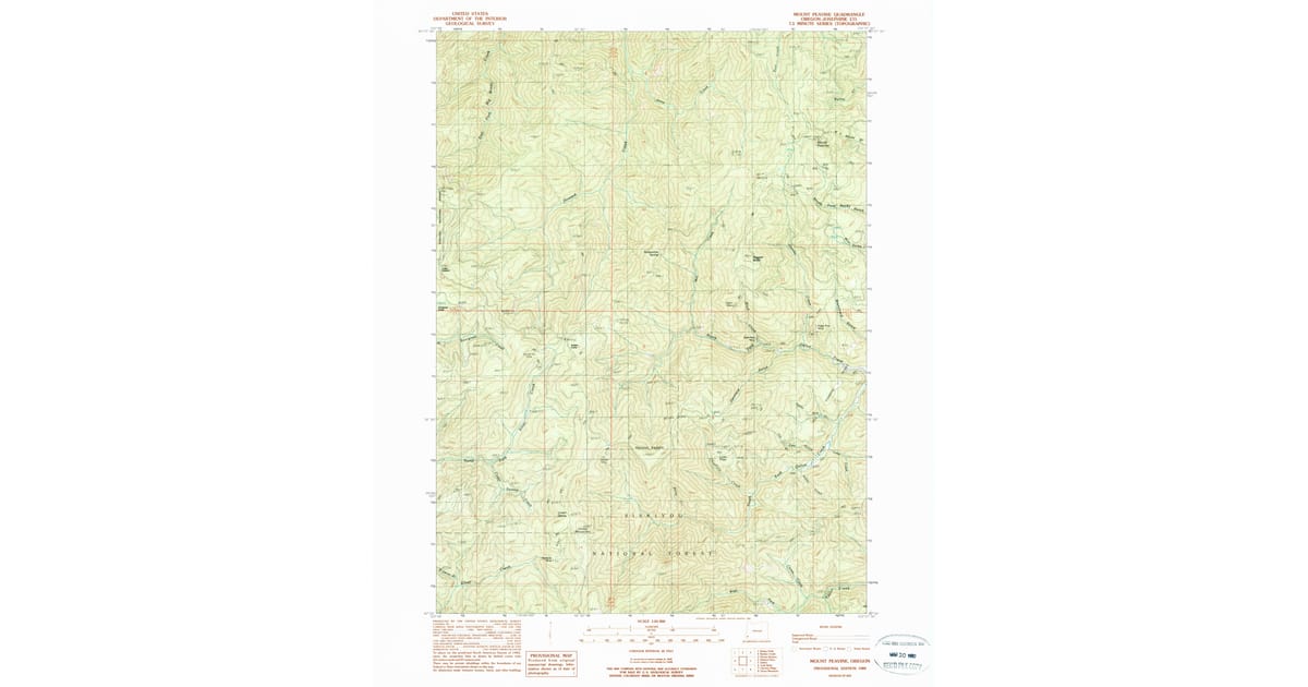 1989 Map of Mount Peavine, Josephine County, OR — High-Res | Pastmaps