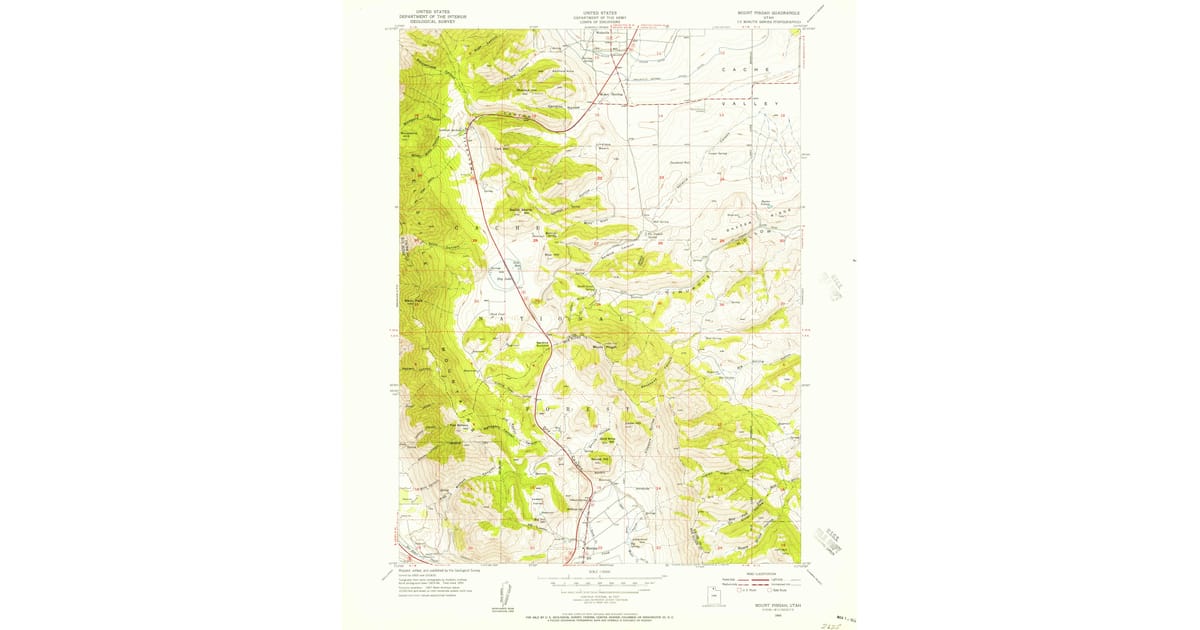 1955 Map of Mount Pisgah, Cache County, UT — High-Res | Pastmaps