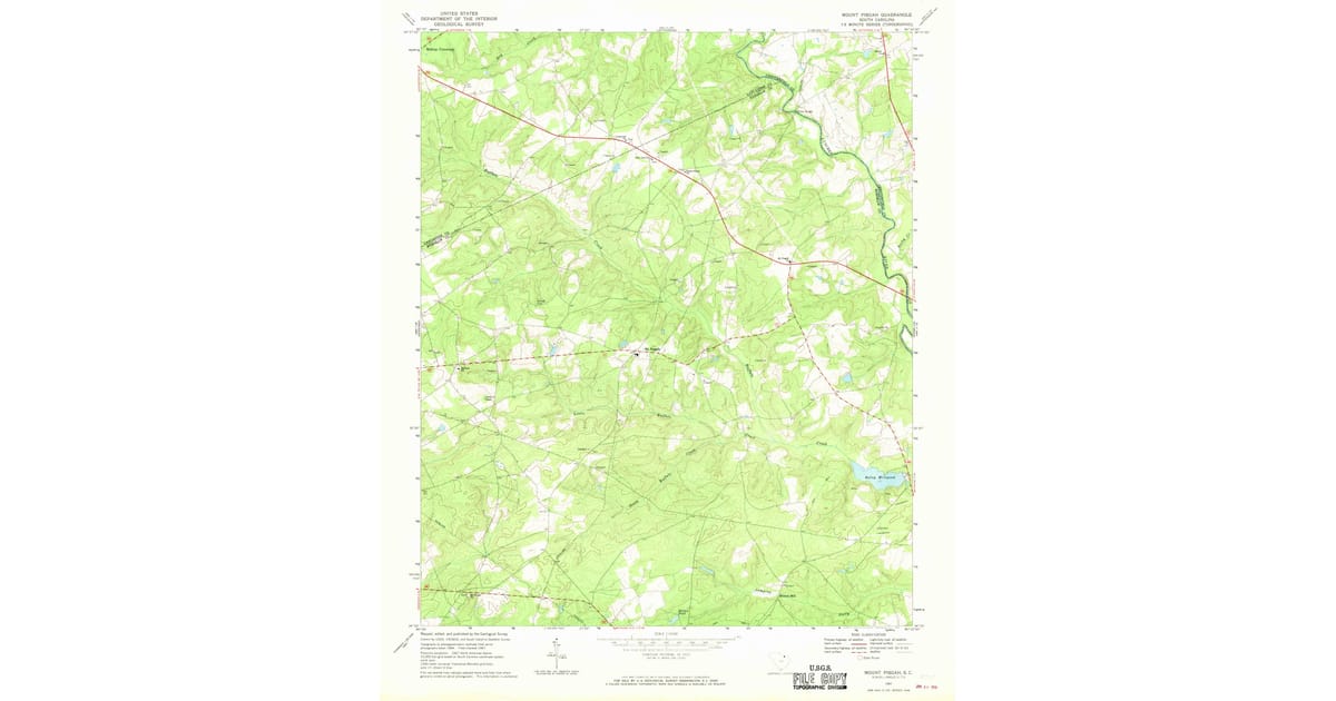 1967 Map of Mount Pisgah, Kershaw County, SC — High-Res | Pastmaps