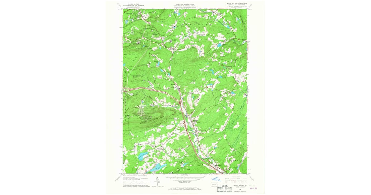 1966 Map of Mount Pocono, PA — High-Res | Pastmaps