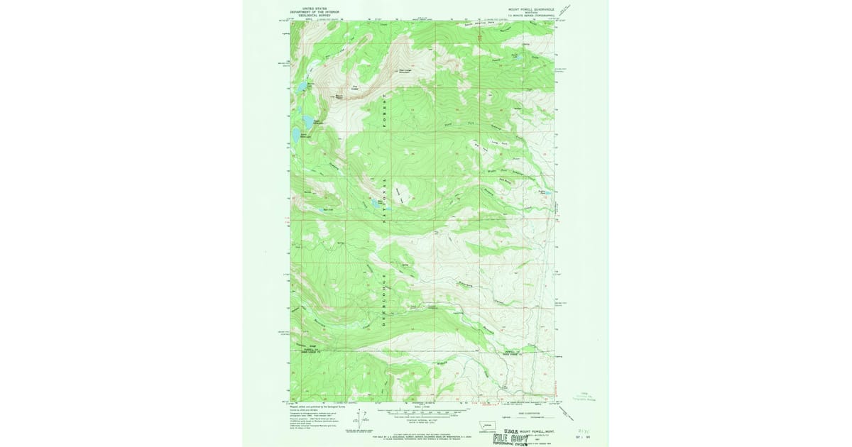 1967 Map of Mount Powell, Powell County, MT — High-Res | Pastmaps