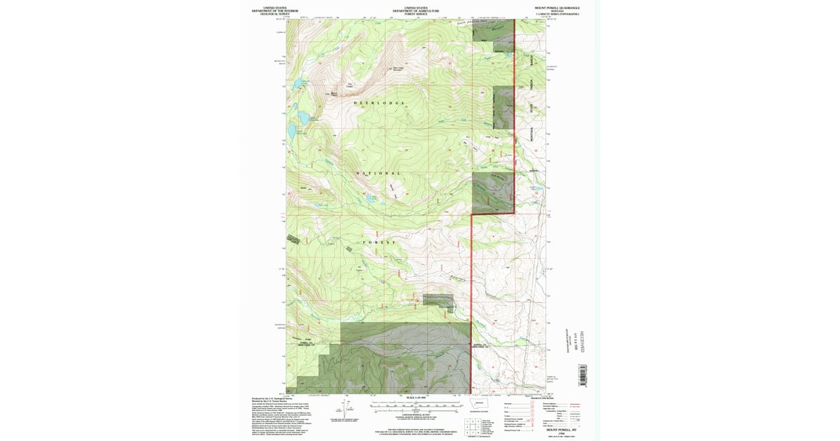 1996 Map of Mount Powell, Powell County, MT — High-Res | Pastmaps