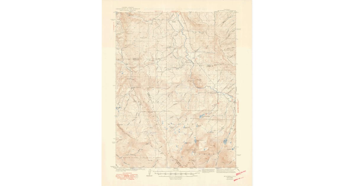 1940 Map of Mount Powell, Summit County, CO — High-Res, 1949 Print ...