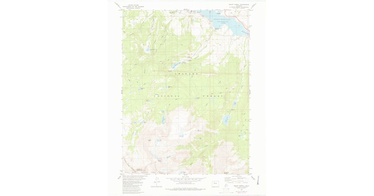 1980 Map of Mount Powell, Summit County, CO — High-Res | Pastmaps