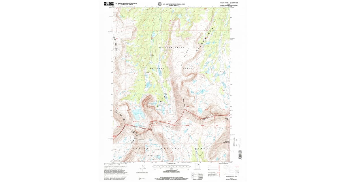 1996 Map of Mount Powell, Summit County, UT — High-Res | Pastmaps