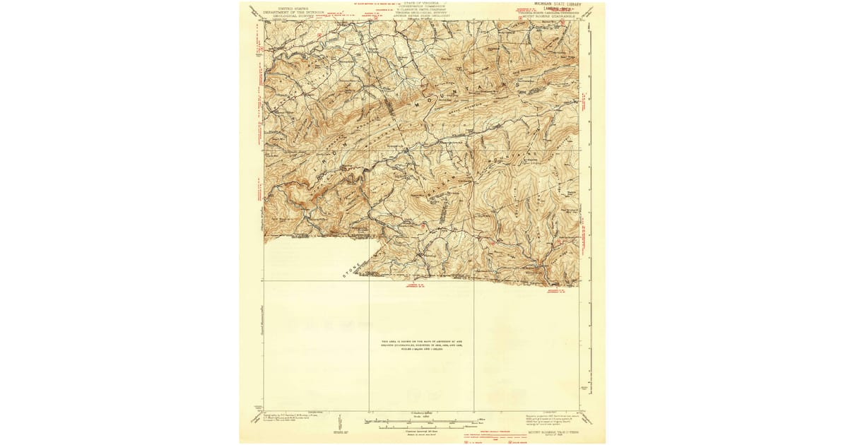 1939 Map of Mount Rogers, Grayson County, VA — High-Res | Pastmaps