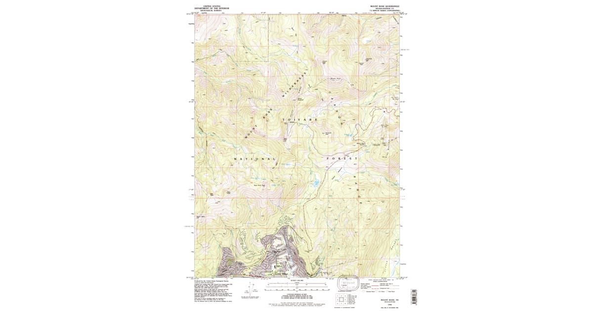 1992 Map of Mount Rose, Washoe County, NV — High-Res | Pastmaps