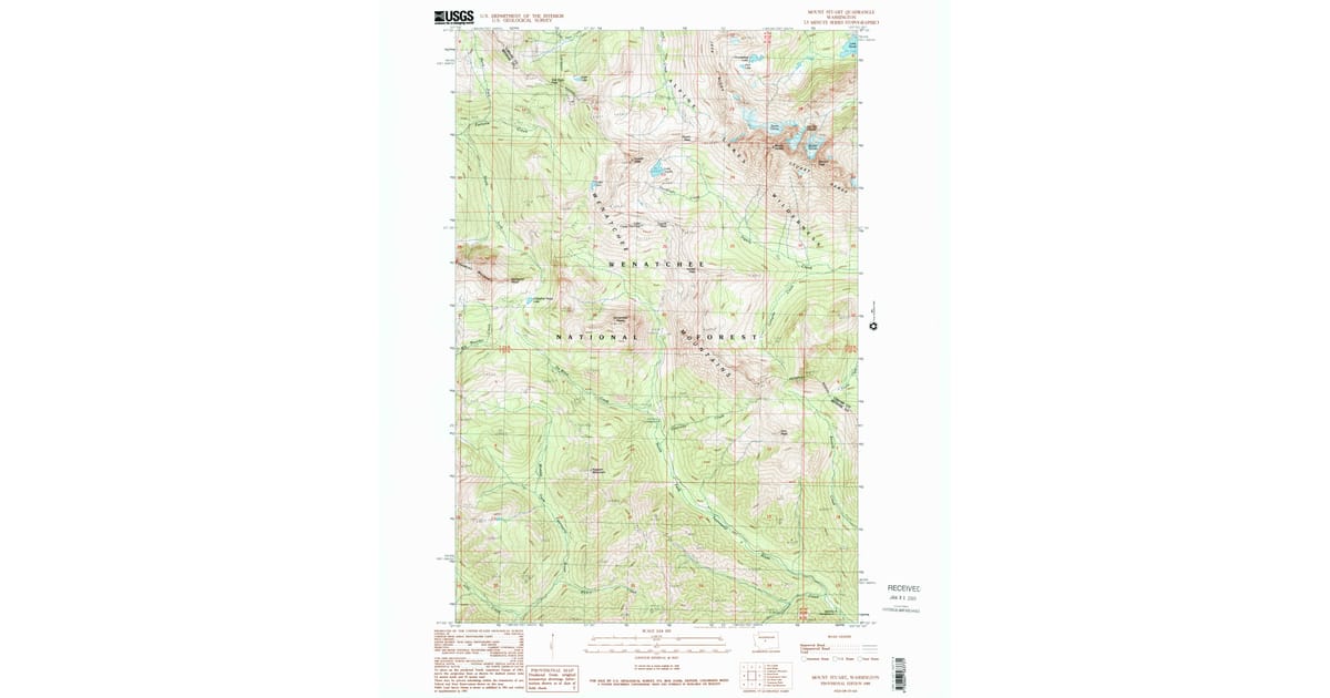 1989 Map of Mount Stuart, Kittitas County, WA — High-Res | Pastmaps