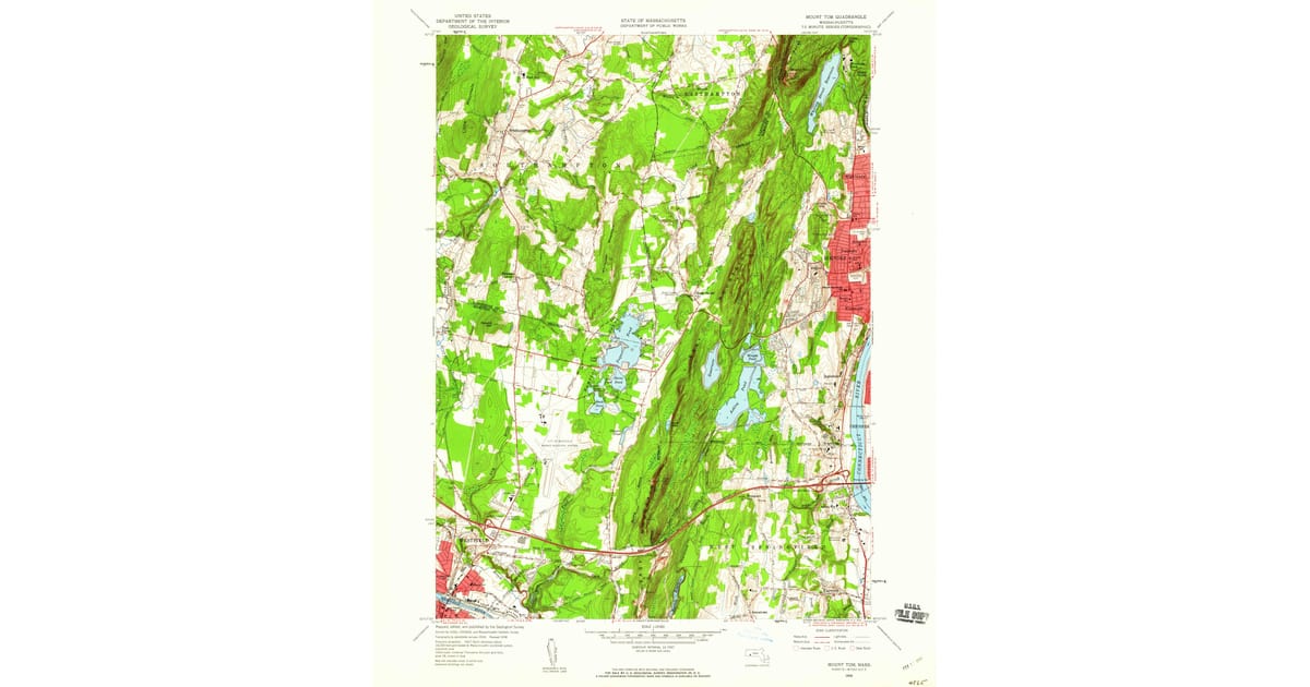 1958 Map of Mount Tom, Hampden County, MA — High-Res | Pastmaps
