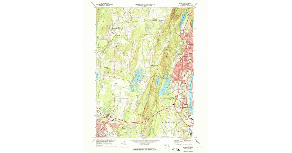 1972 Map of Mount Tom, Hampden County, MA — High-Res | Pastmaps