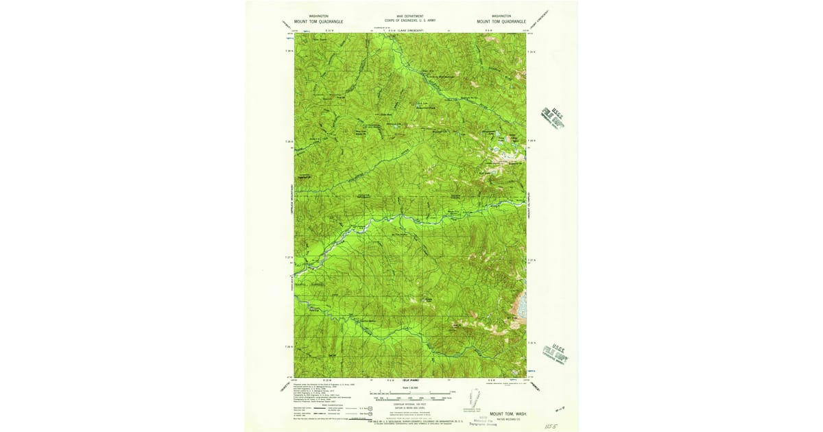 1957 Map of Mount Tom, Jefferson County, WA — High-Res | Pastmaps