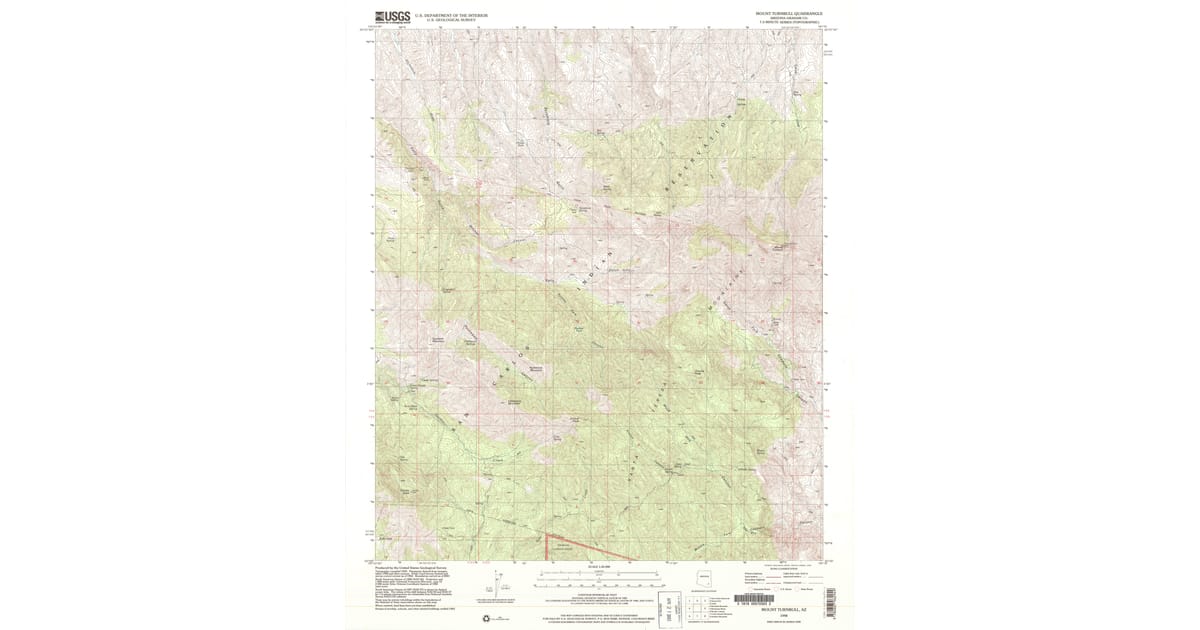 1998 Map of Mount Turnbull, Graham County, AZ — High-Res | Pastmaps