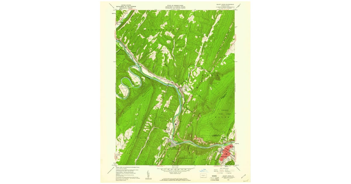 1959 Map of Mount Union, PA — High-Res | Pastmaps