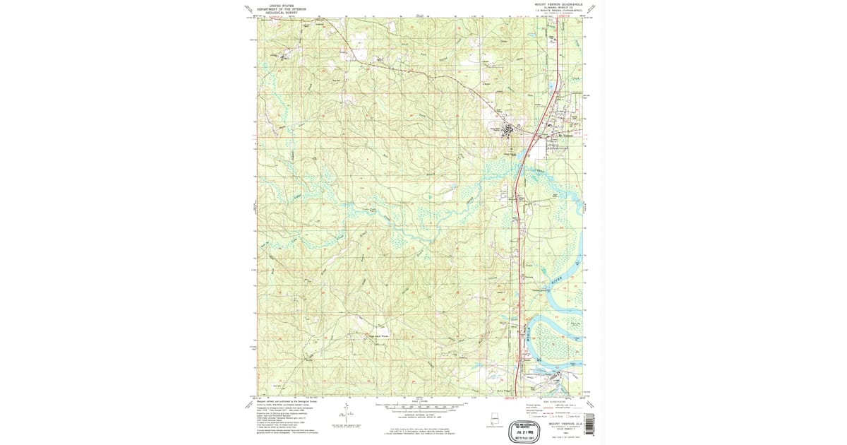 1982 Map of Mount Vernon, AL — High-Res | Pastmaps