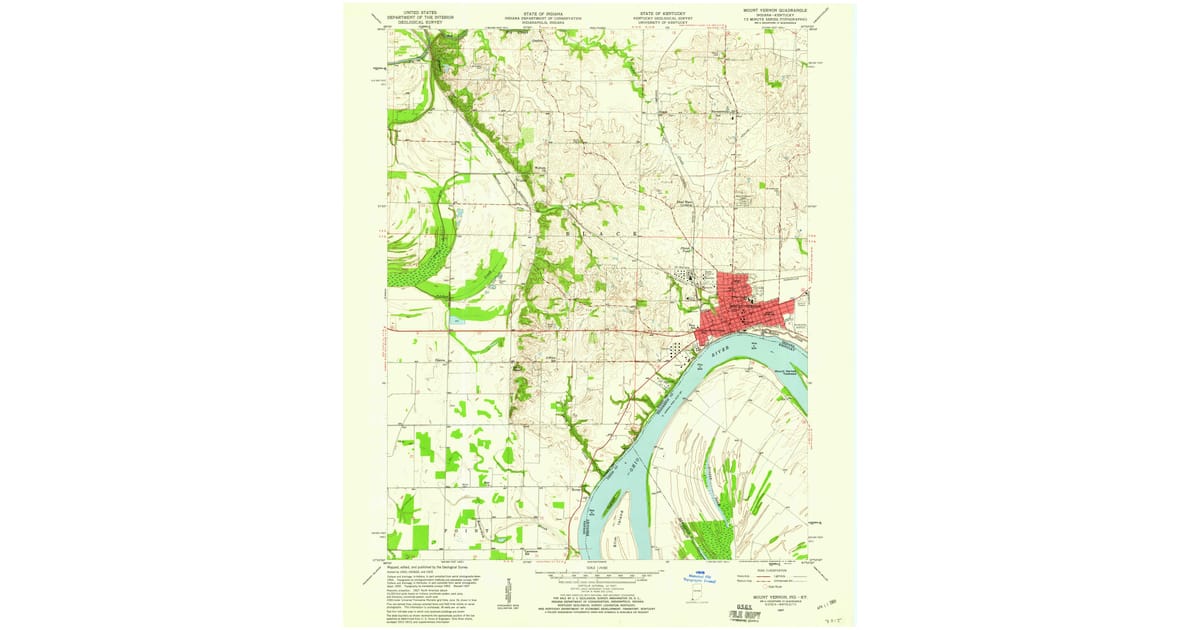 1957 Map of Mount Vernon, IN — High-Res | Pastmaps