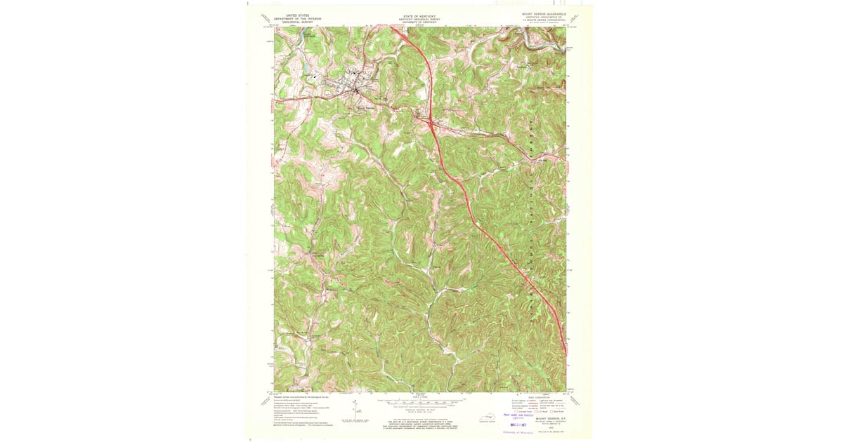 1970 Map of Mount Vernon, KY — High-Res | Pastmaps