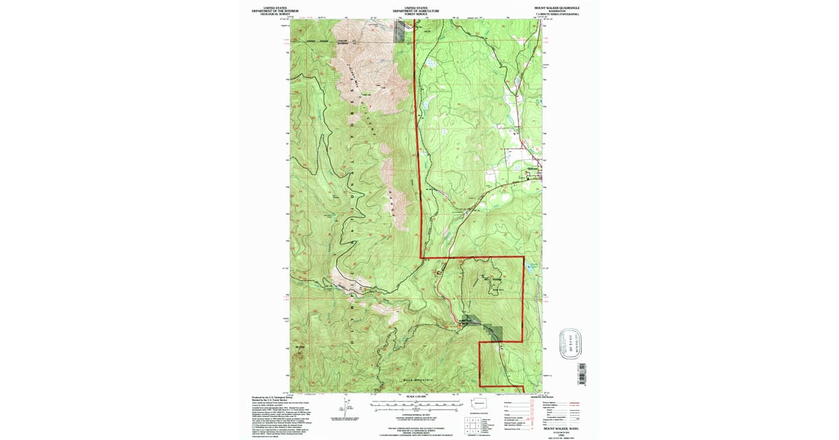 1995 Map of Mount Walker, Jefferson County, WA — High-Res | Pastmaps