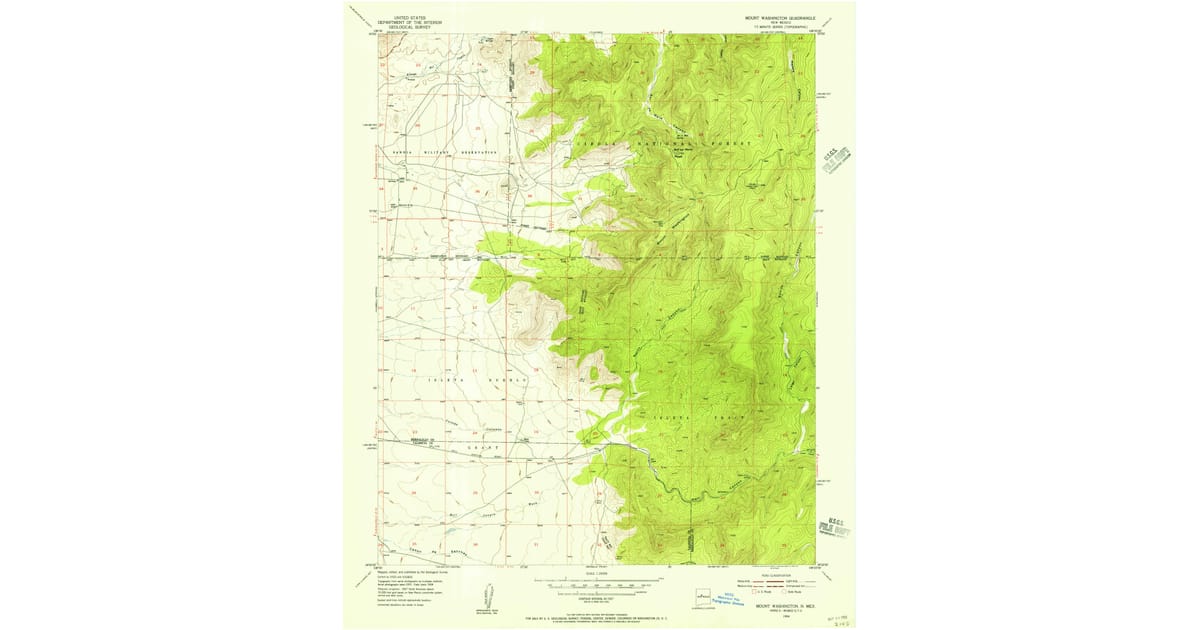 1954 Map of Mount Washington, Bernalillo County, NM — High-Res | Pastmaps