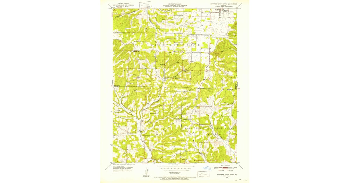 1951 Map of Mountain Grove South, Douglas County, MO — High-Res | Pastmaps