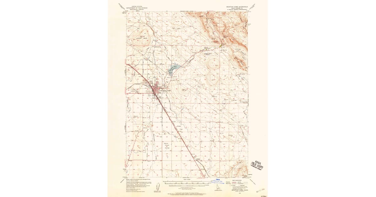 1956 Map of Mountain Home, ID — High-Res | Pastmaps