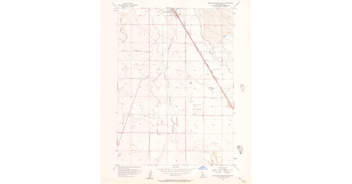 1956 Map of Mountain Home South, Elmore County, ID — High-Res | Pastmaps