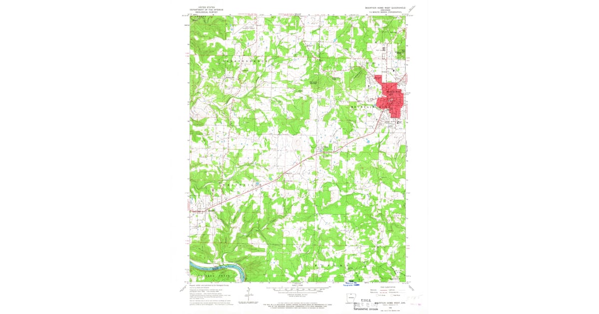 1966 Map of Mountain Home West, Baxter County, AR — High-Res | Pastmaps