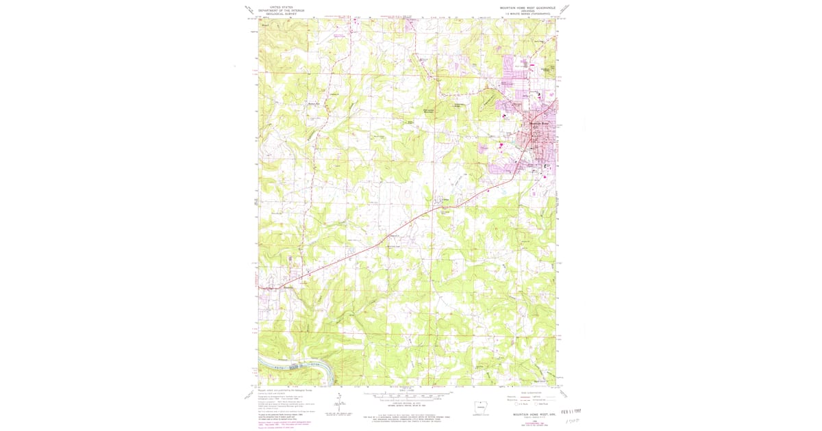 1966 Map of Mountain Home West, Baxter County, AR — High-Res, 1982 ...