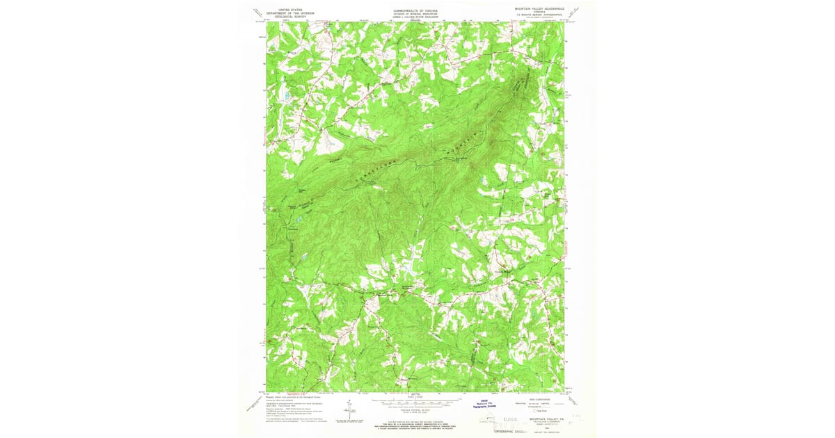 1965 Map of Mountain Valley, Henry County, VA — High-Res | Pastmaps
