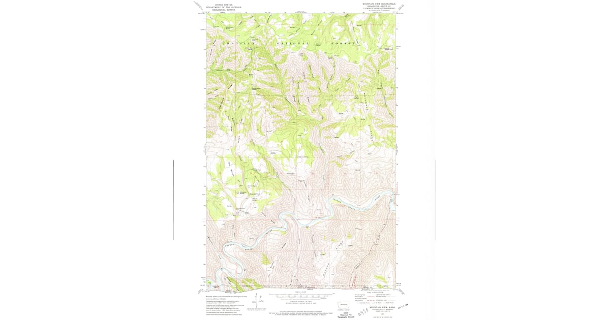 1971 Map of Mountain View, Asotin County, WA — High-Res | Pastmaps
