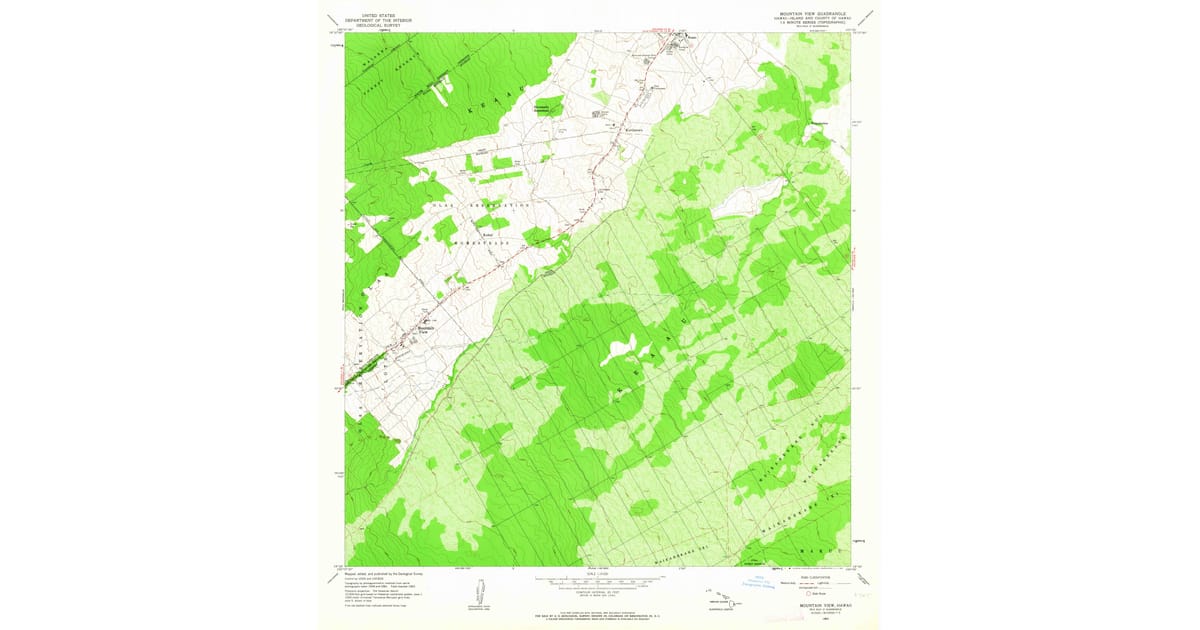 1963 Map of Mountain View, HI — High-Res | Pastmaps