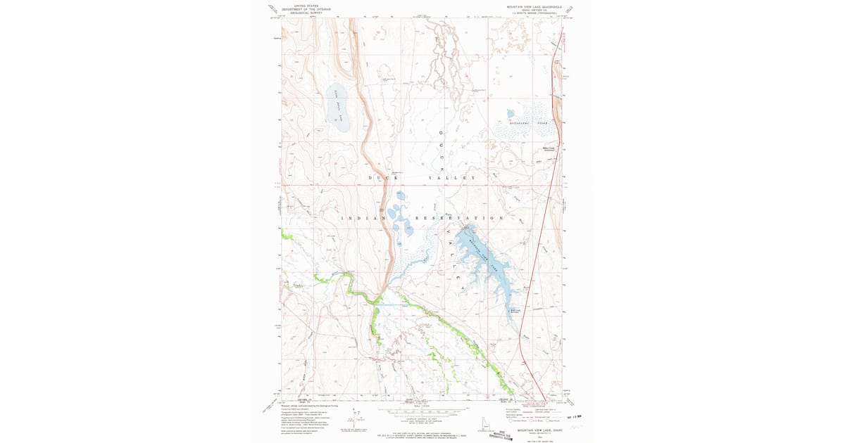 1971 Map of Mountain View Lake, Owyhee County, ID — High-Res | Pastmaps