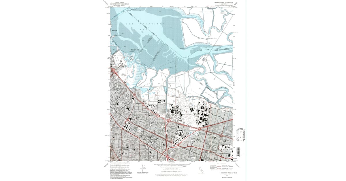 1991 Map of Mountain View, CA — High-Res | Pastmaps