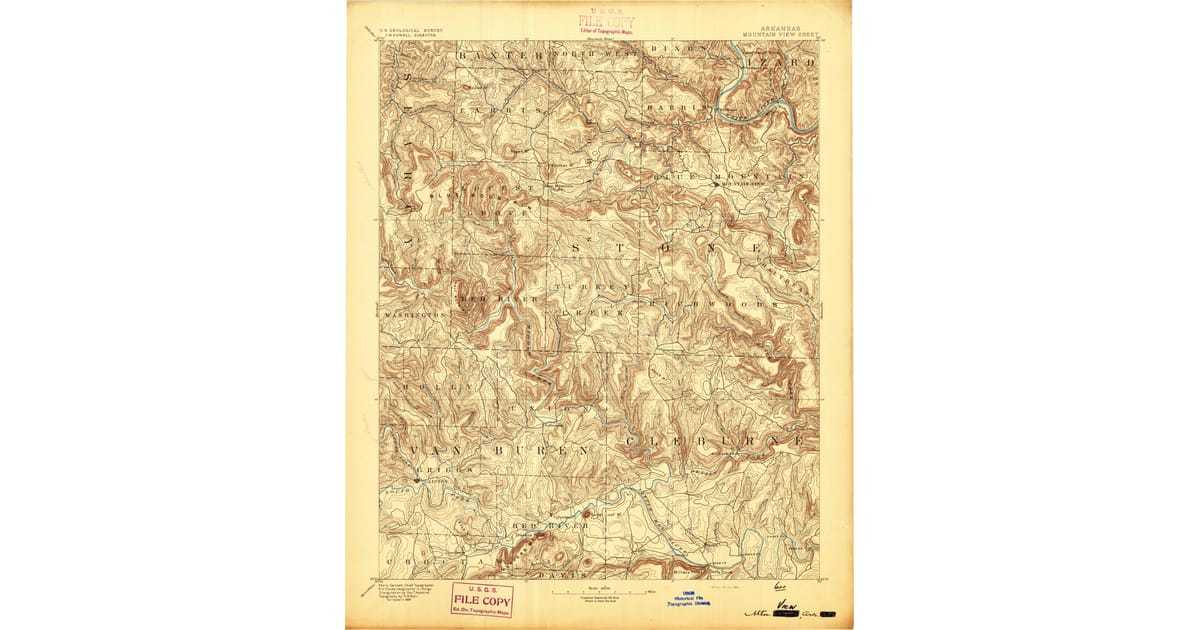 1894 Map of Mountain View, AR — High-Res | Pastmaps