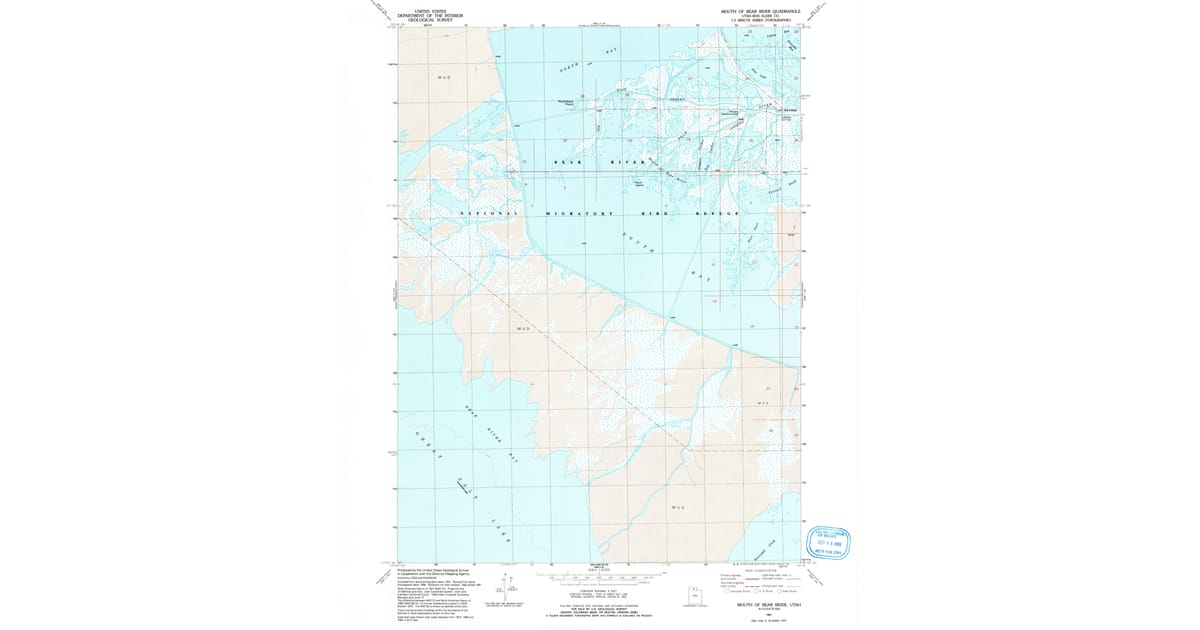 1991 Map of Mouth of Bear River, Box Elder County, UT — High-Res | Pastmaps