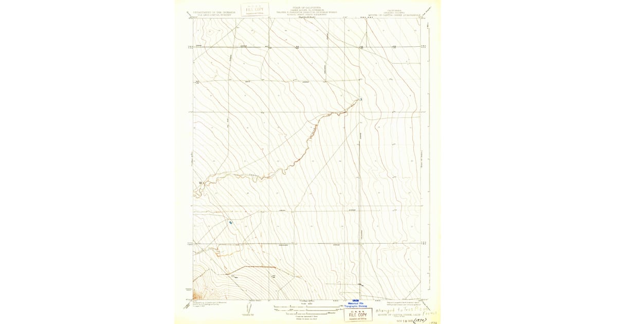 1931 Map of Mouth of Cantua Creek, Fresno County, CA — High-Res | Pastmaps