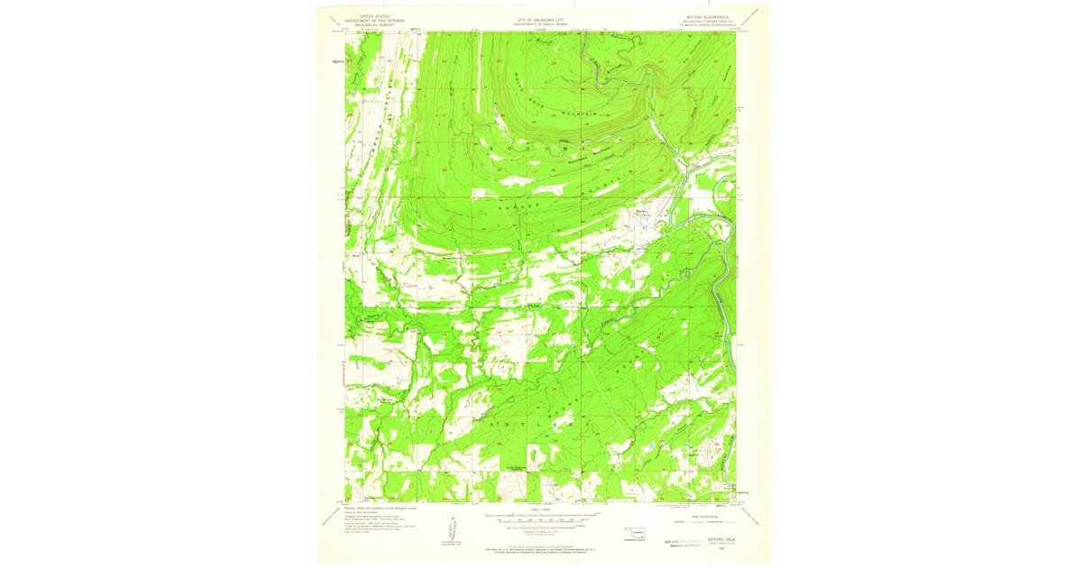 1957 Map of Moyers, OK — High-Res | Pastmaps