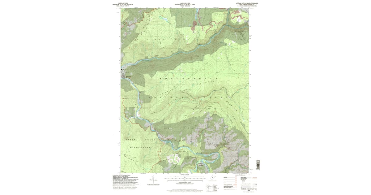 1995 Map of Mozark Mountain, Tucker County, WV — High-Res, 1998 Print ...