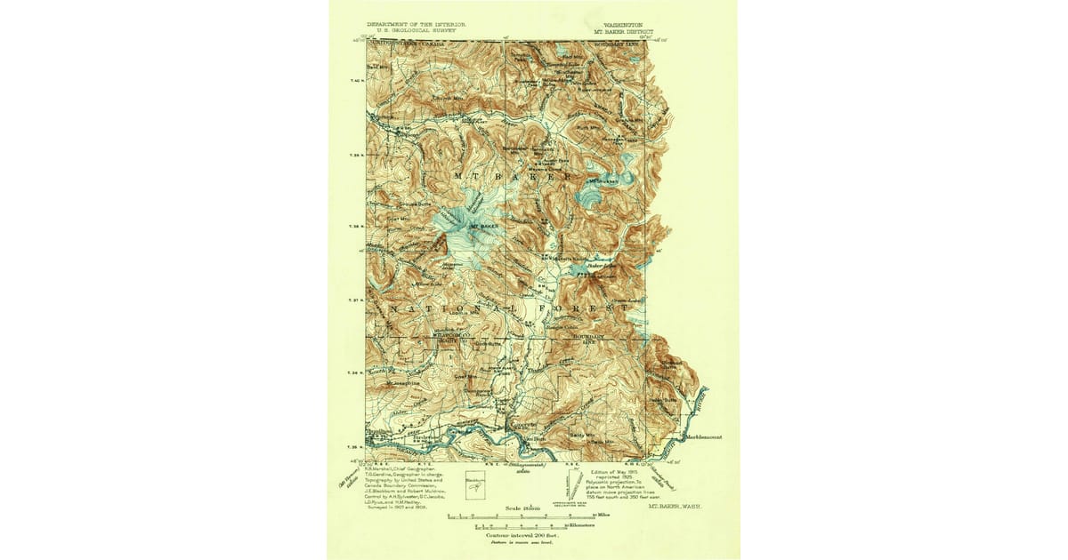 1915 Map of Mt. Baker, Whatcom County, WA — High-Res | Pastmaps