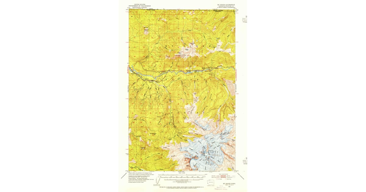 1952 Map of Mt. Baker, Whatcom County, WA — High-Res | Pastmaps