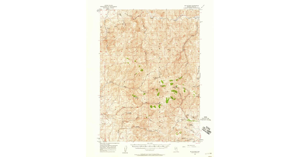 1956 Map of Mt. Blitzen, Elko County, NV — High-Res | Pastmaps
